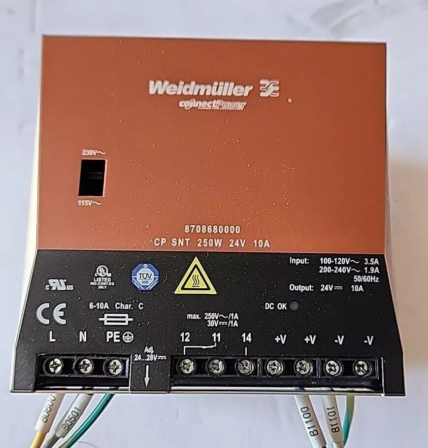 Weidmuller 8708680000 CP SNT 250W 24V 10A Power Supply with Warranty & – Inventive Ideas Inc.